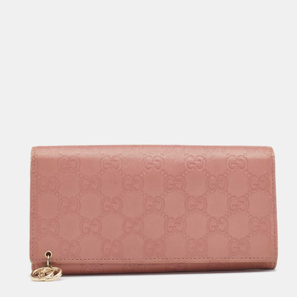 Gucci Pink Ssima Leather Interlocking G Continental W… - Gem